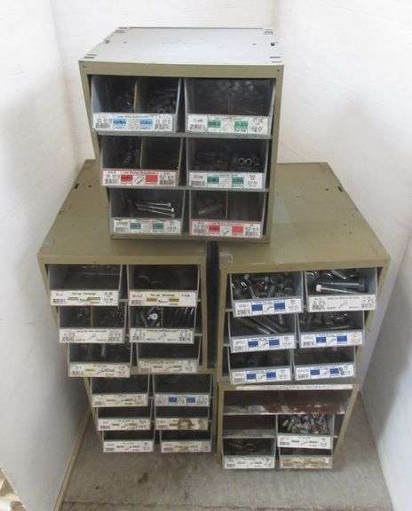 (5) Midwest fastener cabinets with hardware, each- 12"W x 16"D x 13"H ...