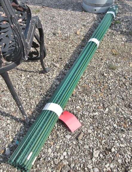 (50) 6' Gardener Select green vinyl steel stakes, steel core for ...