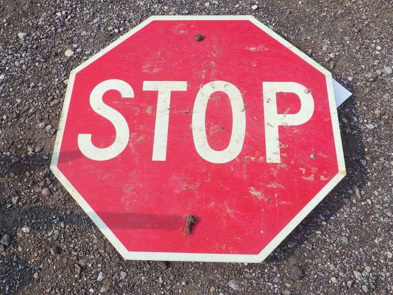 Metal stop sign, 24"W x 24"H - Albrecht Auction Service
