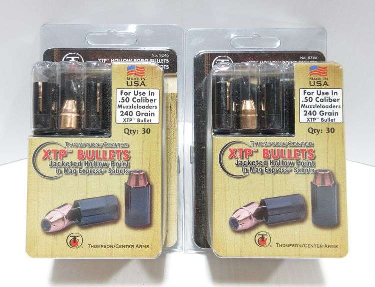 (60) Thompson Center XTP JHP Bullets in Mag Express Sabots, .50 Cal ...