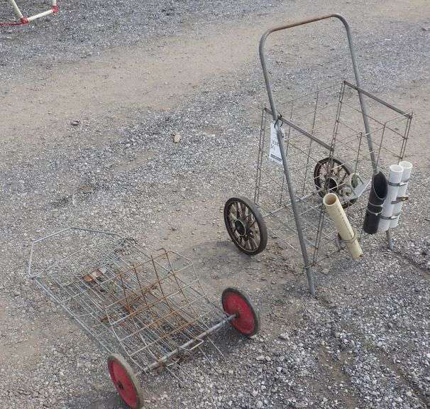 (2) Metal roll around carts, one is Step Up for fishing - Albrecht ...