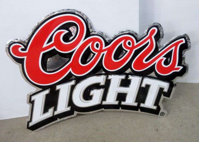 (2) Bud Light metal signs, and (1) Coors Light metal sign, up to 39"H ...