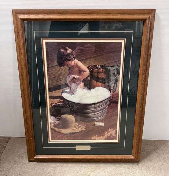 Saturday night Jim Daley framed print, 23"W x 29"H, good - Albrecht ...