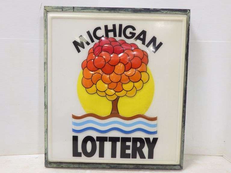 Michigan light-up "Lotto" sign, 24" x 24", in good condition - Albrecht ...