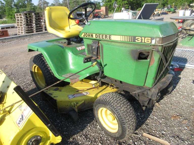 John Deere model 316 lawn and garden tractor with 50" mower deck, and ...