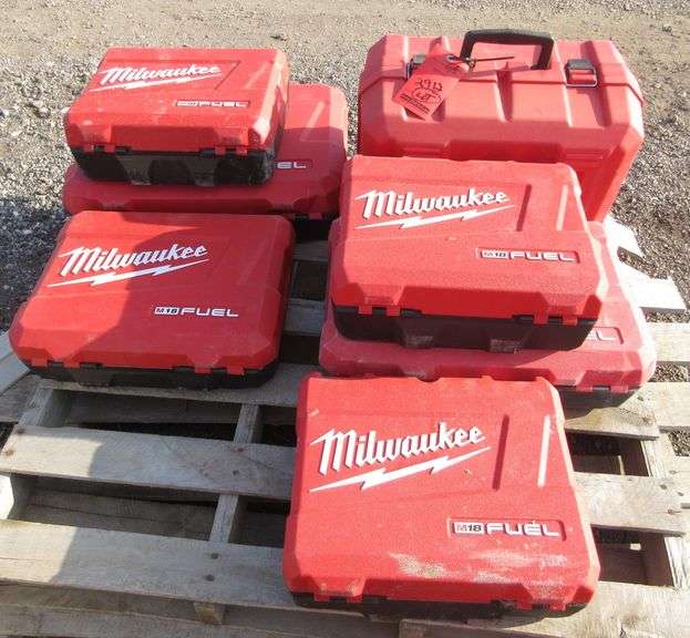(4) M18 Fuel Milwaukee impact cases with a combo case, sawzall case ...