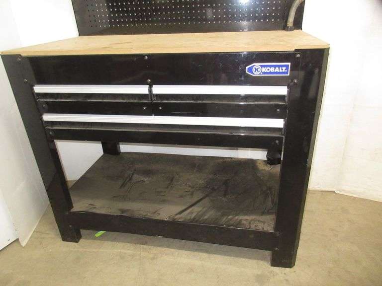 Kobalt toolbox workbench with light fixture, 45"W x 24"D x 63"H ...