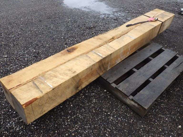 (2) Rough sawn hardwood porch column, fireplace mantle, 6" x 8" x 8', 4 ...