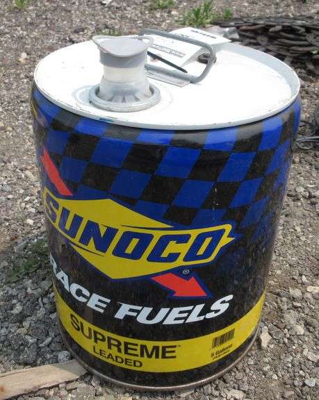 5-Gallon Sunoco gas can, blue and yellow, very good paint - Albrecht ...