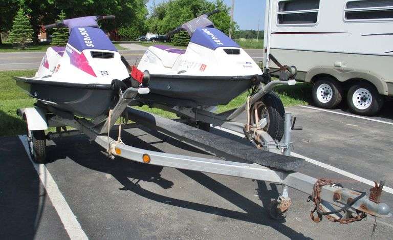 (2) 1992 Bombardier Jet Skis with trailer, in great condition, both ...