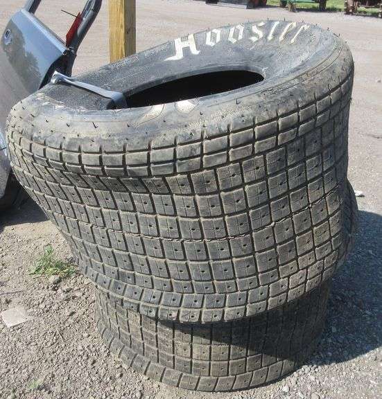 (2) Hoosier dirt racing tires, size 105/16.0-15 and 94/15.0-15 ...