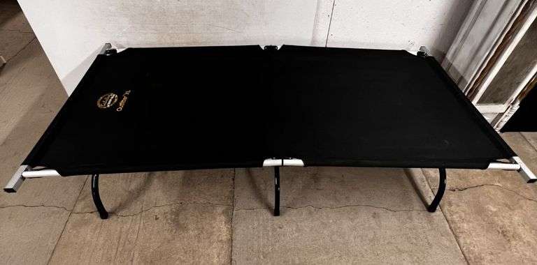 XL Cot Cabelas outfitter, black color, folds down, 24" x 85"L x 38 ...