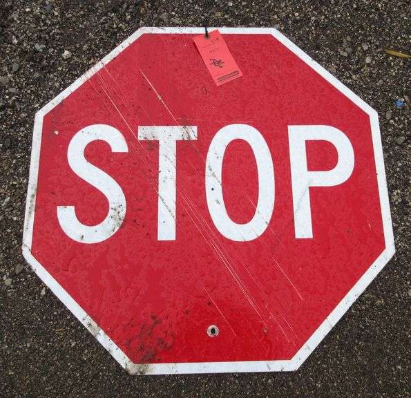 Stop sign, 30" x 30", full size stop sign, heavy with some big ...