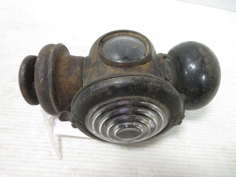 Model T headlamp with kerosene reserve, cracked glass, 9"H - Albrecht ...
