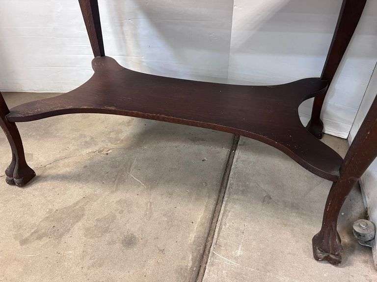 Antique Wolverine Mfg. Detroit MI, 1887 tiger oak and clawfoot table ...