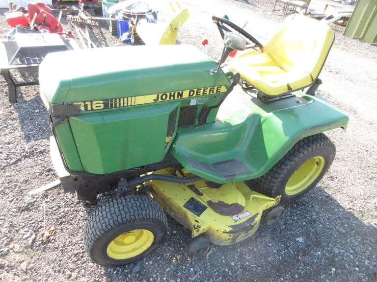 John Deere model 316 lawn and garden tractor with 50" mower deck, and ...