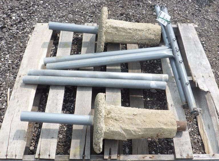 (6) Galvanized steel clothesline posts, one pair used - Albrecht ...