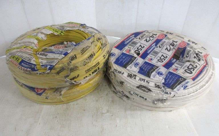(4) Rolls of Romex indoor new house, Two- No. 12, Two- No. 14 ...