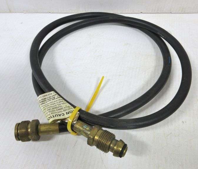 5' Propane gas line, disposable tank thread on one end, pol left hand ...
