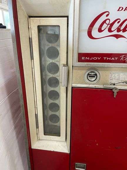 1960's Vintage Coke machine, 27 1/2"W x 22"D x 54"H, compressor works ...