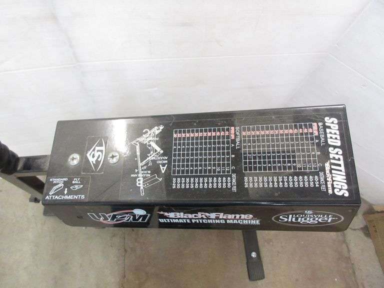 Louisville slugger black flame ultimate pitching machine, spring loaded ...