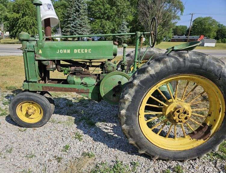1935 John Deere A Tractor, Round Spoke Rear Wheels, Teardrop Hitch ...