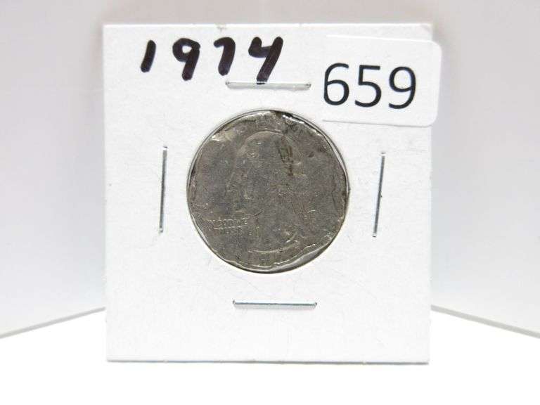 1974 Error/damaged quarter, damaged - Albrecht Auction Service