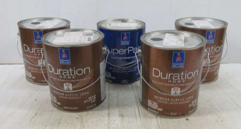 (5) Gallons of gray interior paint, fresh mistint - Albrecht Auction ...