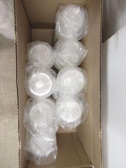 Case of round half pound container; Box with (4) bags of round one ...