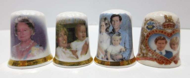 Set of (4) Thimbles of the Royal Family of England, includes: One ...