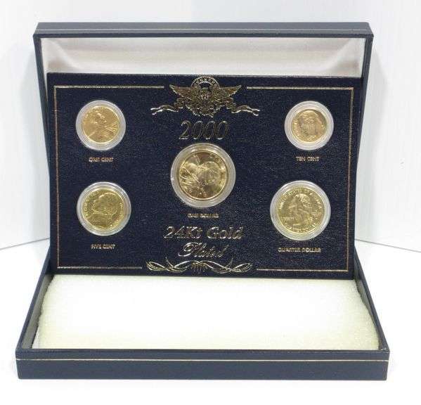 2000 24K gold plated coin set - Albrecht Auction Service