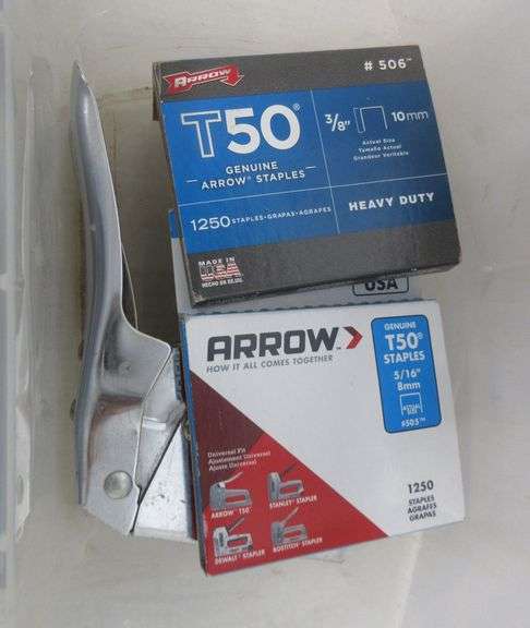 (2) T-50 Staple guns, Powershot staple gun, and staples for the T-50's ...