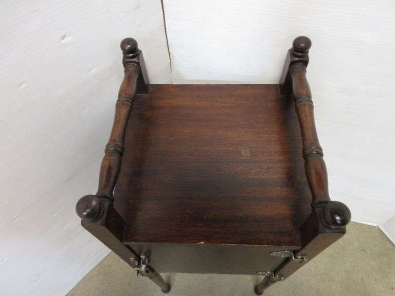 Antique smoking table, 11" x 12" x 27" - Albrecht Auction Service