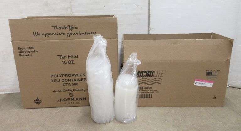 Case of round half pound container; Box with (4) bags of round one ...