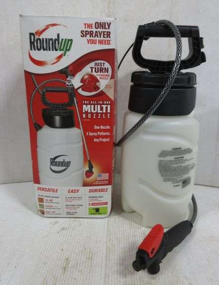 1-Gallon of RoundUp, multi nozzle, three-spray pattern, weed sprayer ...