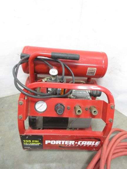 Porter cable jetstream air compressor with 50' rubber air hose, 135 PSI ...