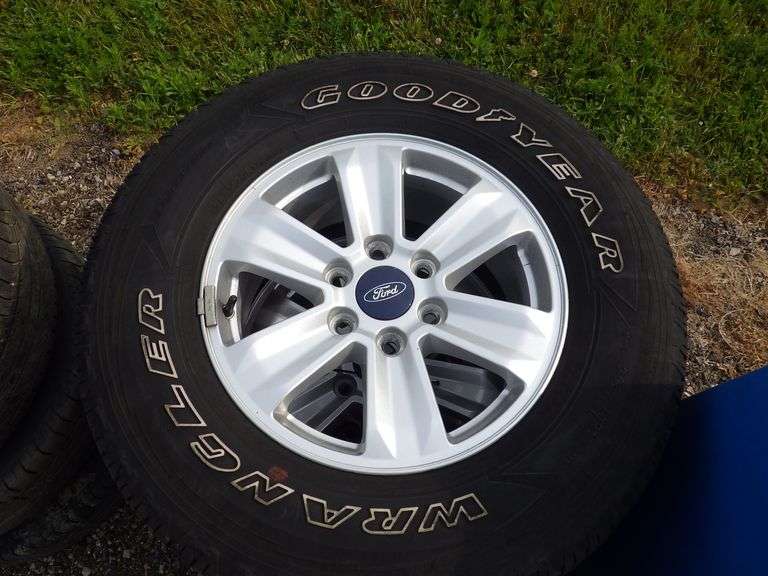 17" Aluminum Ford F-150 rims, off of 2015 Model year, tires have heavy ...