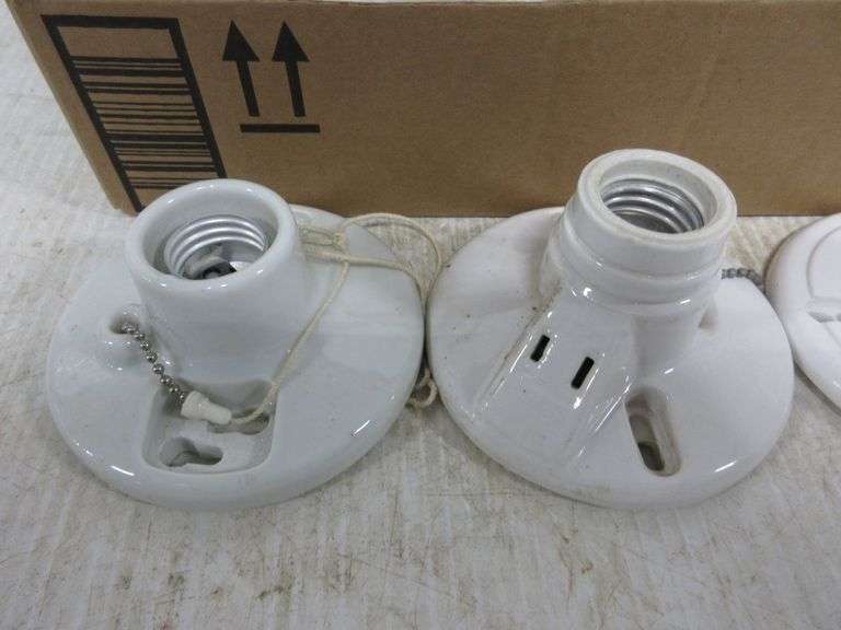 (15) Keyless light fixtures, include: 9- Porcelain, and 6- Plastic, new ...