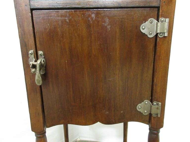 Antique smoking table, 11" x 12" x 27" - Albrecht Auction Service