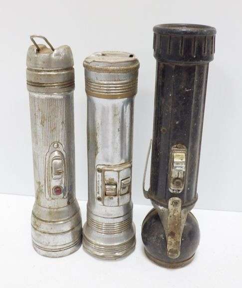 (5) Older flashlights, various kinds and sizes, used - Albrecht Auction ...