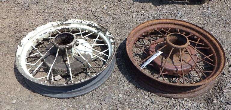 (2) Ford Model A Wheels, 19" x 3", has paint wear - Albrecht Auction ...