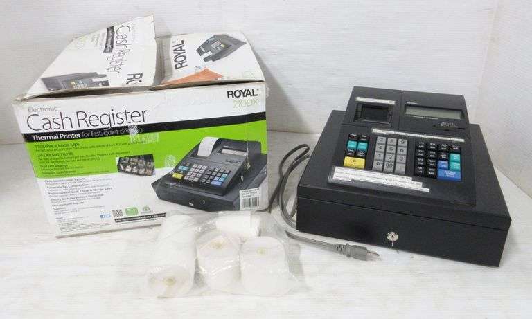 Royal 210DX electronic cash register with cash drawer key, works ...