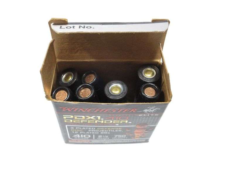 (10) Winchester PDX1 .410-gauge Defender shells, 3-plated defense disc ...