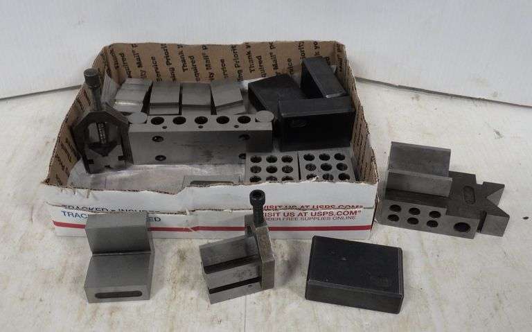 (6) 1-2-3 Blocks; (2) Angle blocks, 2" x 2" x 2"; V-blocks, 1 1/4" x 1 ...