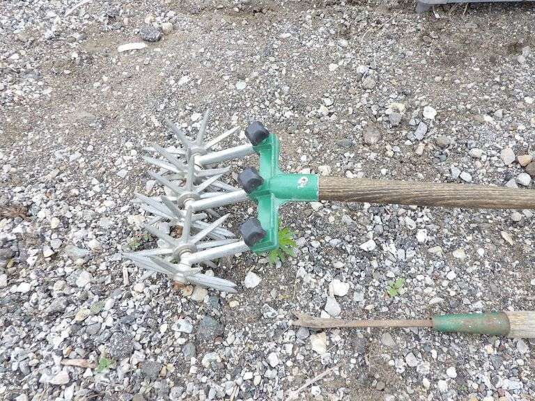 (4) Garden tools, includes: Weasel, 3-Prong cultivator, 3-Prong rake ...