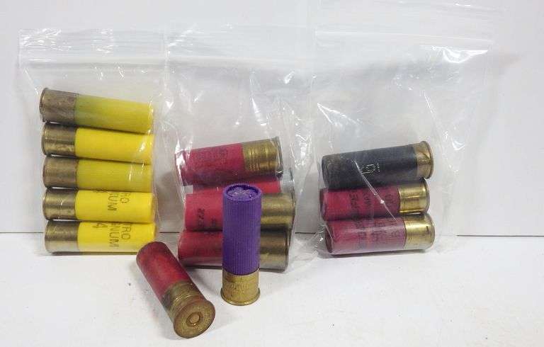 (15) Vintage shotgun shells, include: Eight- 12-gauge: 5- Winchester, 2 ...