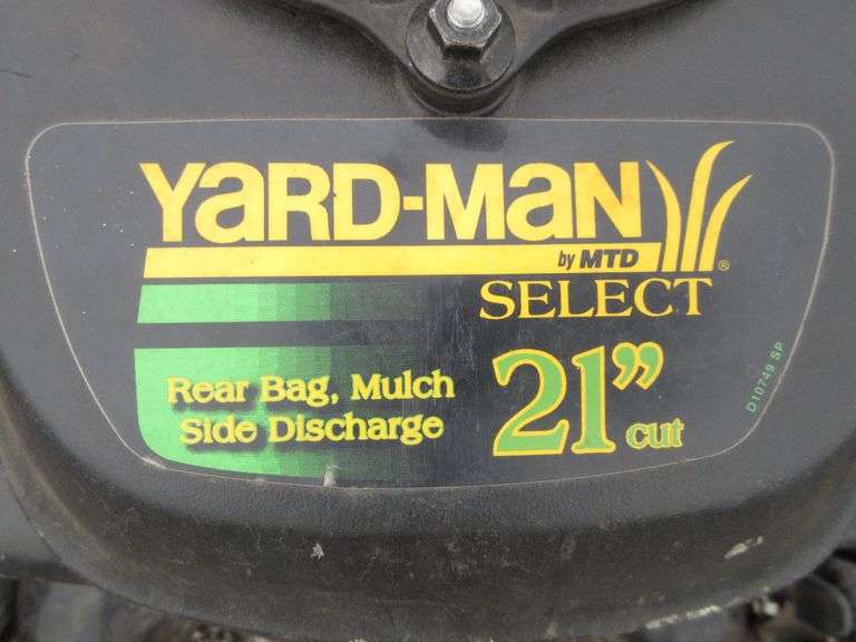 Yard Machines 21" push mower, model 11B-439Q755, serial no. 162227 ...