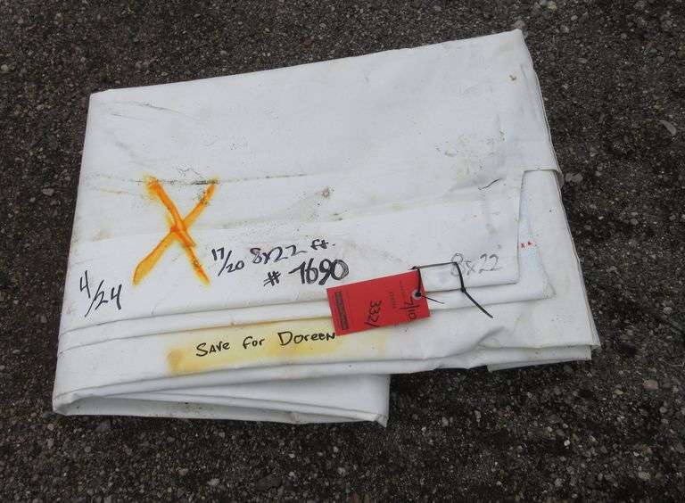 Billboard sign tarp, 8' x 22', good, used - Albrecht Auction Service