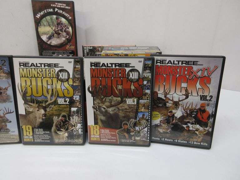 (32) Assorted Hunting DVDs Realtree Monster Bucks, Bow Hunting, Ted ...