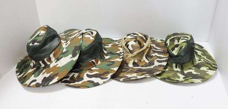 (4) Camo vented hats, new - Albrecht Auction Service